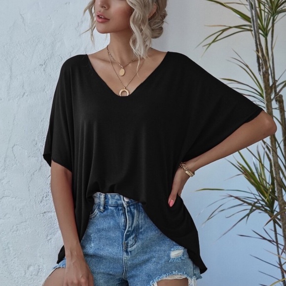 Tops | Softest Loose Fit Top Black | Poshmark